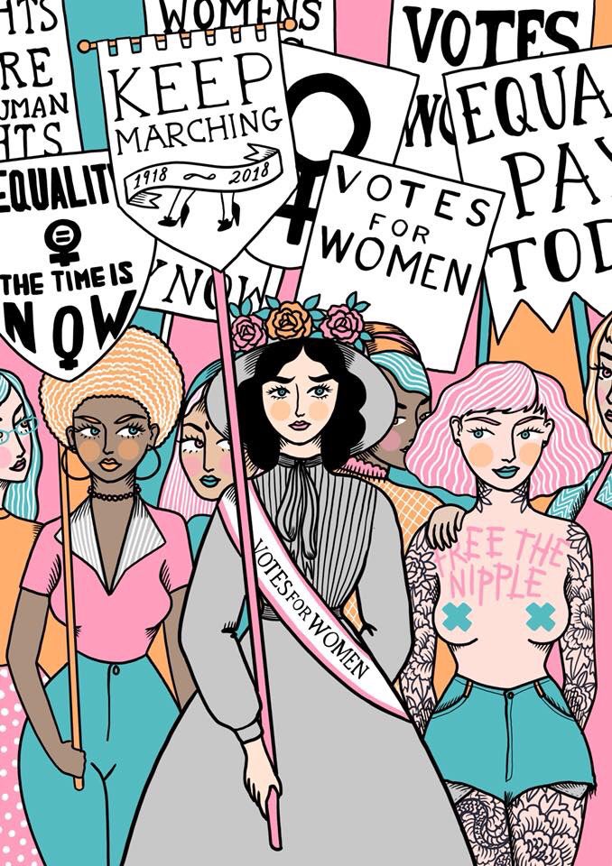 Women’s suffrage illustration print – Jessica Sharville illustration